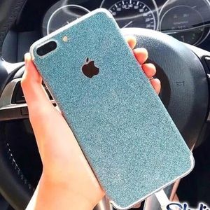 Accessories | Iphone 7 Plus Blue Matte Glitter Decal | Poshmark